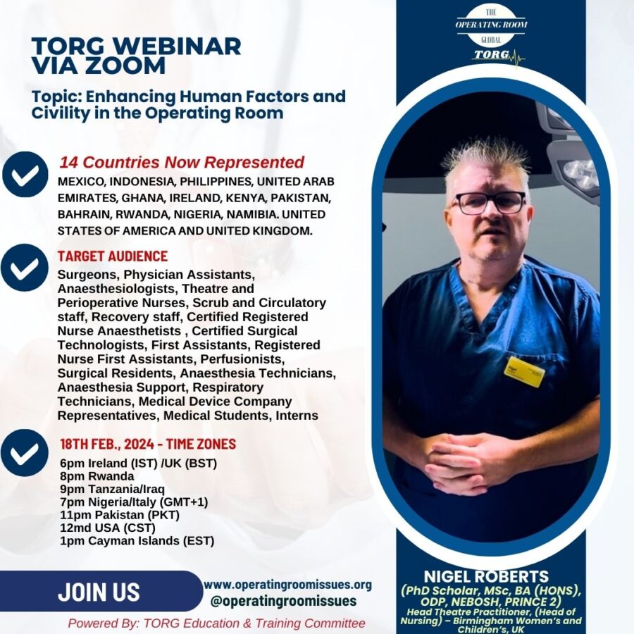 Webinar Replay and Documentation – Civility in the OR with Nigel ...