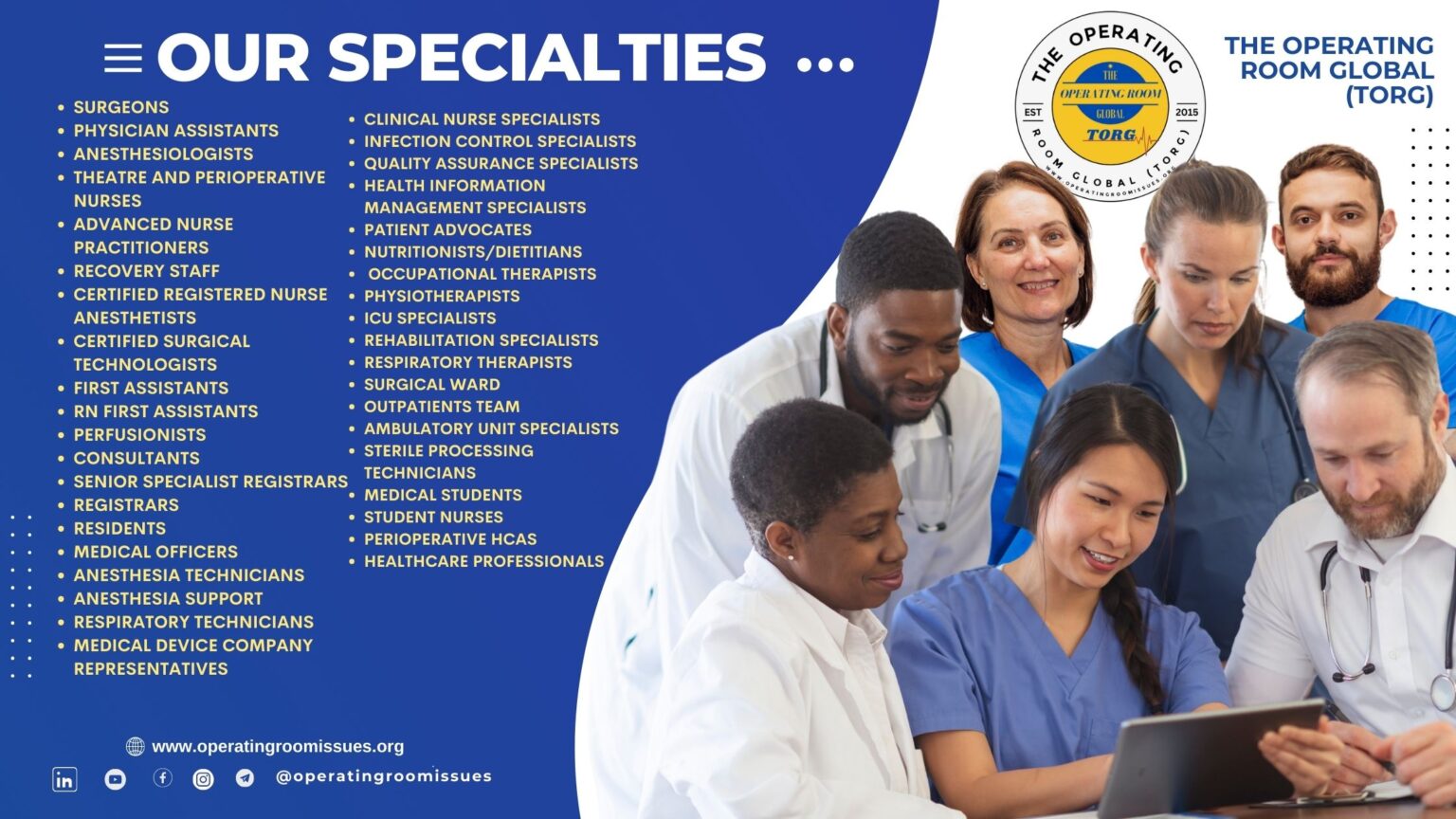 The Operating Room Global (TORG) – The Largest Network of all Operating Room Professionals in ...